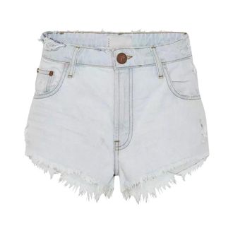 One Teaspoon High Waist Denim Kurze Shorts - - Shorts - Damen - Blau - W23