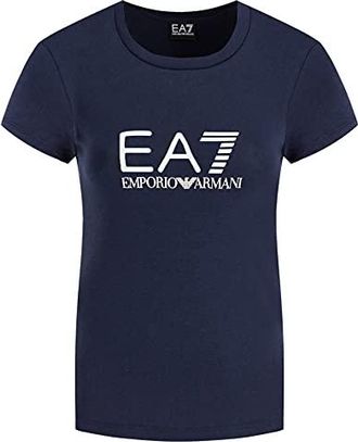 Emporio Armani T-Shirt Femme EA7 8NTT63 TJ12Z, Tee-Shirt Col Rond, Manche Courte (Bleu Foncé, M, m)