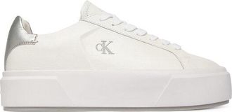 Calvin Klein Sneakers Flatform Lace Up Lth Met YW0YW01929 Wei&szlig;