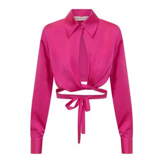 Nineminutes Satin Shirt - - Blouses & Shirts - Damen - Rosa - XS