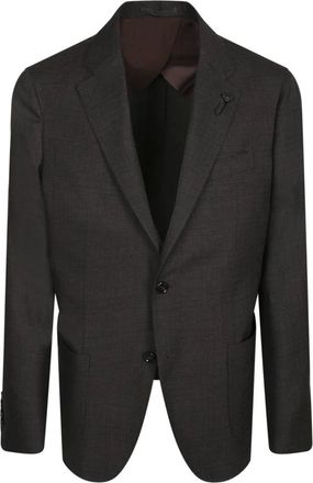 Lardini Homme, Vestes, Brun, Taille: M Veste en Laine Marron à Trois Boutons