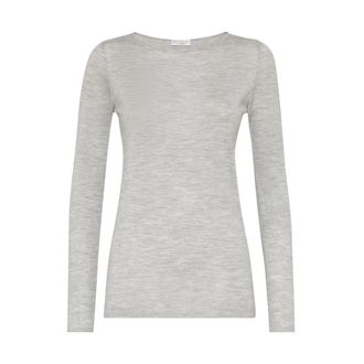 Brunello Cucinelli Hellgrauer Kaschmir-Seidenpullover - - Tops - Damen - Grau - 2XL