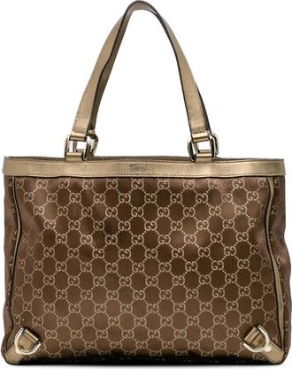 Gucci Shopper - GG Satin Abbey D Ring Tote - Gr. unisize - in Braun - f&uuml;r Damen
