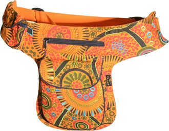 Kunst und Magie Goa Schulter/Bauchtasche G&uuml;rteltasche Bauchgurt Hippie PSY, Farbe:oranget&ouml;ne