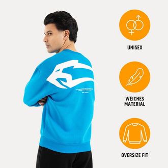 Smilodox Sweatshirt Tane, Herren & Damen Unisex Oversize Pullover mit Backprint & Logo weiches Material, Frontlogo, Rundhals, Oversize, Streetwear