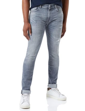 7 For All Mankind Mens Paxtyn Jeans, Grey, 34