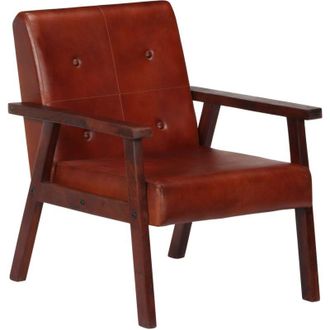 vidaXL Sessel Braun Echtleder vidaXL