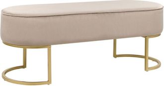 Beliani Bank MILRY Samtstoff Beige
