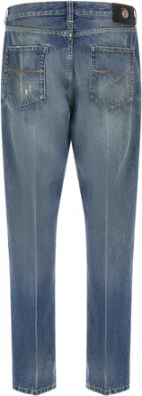 Versace Stone-Washed Distressed Jeans - Blue