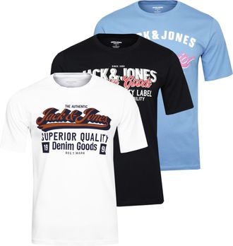Jack & Jones JJELOGO Tee SS O-Neck 2 COL SS25 SN 3er Set 2, XXL