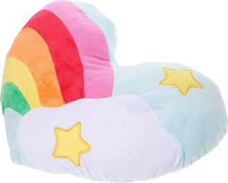 DOITOOL Pl&uuml;sch Herzf&ouml;rmiges Kissen mit Regenbogen Design Weiches Pp baumwollf&uuml;llung Kuschelkissen als Sofa &uuml;berwurf und R&uuml;ckenkissen f&uuml;r Zuhause Auto B&uuml;ro Ges
