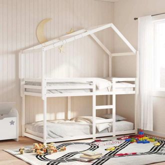 vidaXL Lit superpos&eacute; sans matelas blanc 75x190 cm bois de pin massif vidaXL