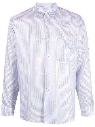 Comme Des Gar&ccedil;ons chemise &agrave; rayures verticales imprim&eacute;es - Blanc