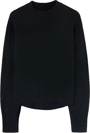 Jil Sander Femme, Pulls, Noir, Taille: 38 FR Pull en Maille &agrave; Col Rond