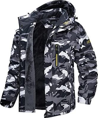 Magcomsen Veste de ski imperméable pour hommes Veste polaire de randonnée coupe-vent avec capuche