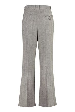 Bottega Veneta Womens Gray Viscose-Silk Flared Trousers