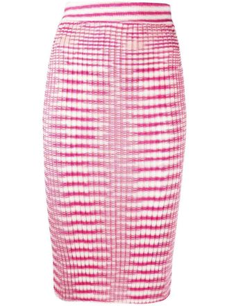 Missoni jupe en maille nervurée à rayures - Rose
