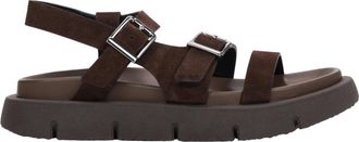 Estro & Luminara Femme, Chaussures, Brun, Taille: 36 EU Sandale en velours avec semelle flexible