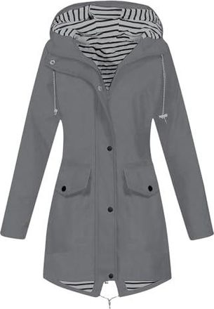 Generic Vestes dautomne et dhiver 2026 pour femmes, trois en une deux pi&egrave;ces, coupe-vent, veste de costume dalpinisme en plein air, gris, XXL