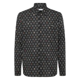 Philipp Plein Homme, Chemises, Noir, Taille: S Sugar Daddy Cut Shirt Monogram Fairy