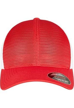 Flexfit Unisex 360 OMNIMESH Cap 2-Tone Baseballkappe, red/White, L/XL