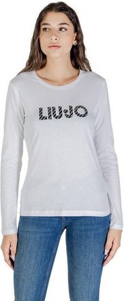 Liu Jo Langarmshirt - Longsleeve mit Strass-Logo - Shirt Langarm aus Baumwolle