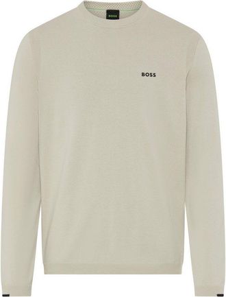 HUGO BOSS Strickpullover Rundhalsausschnitt, Regular Fit, Logo-Print