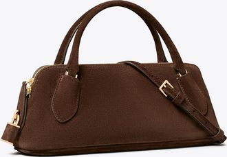 Tory Burch Lock Henkeltasche aus Wildleder