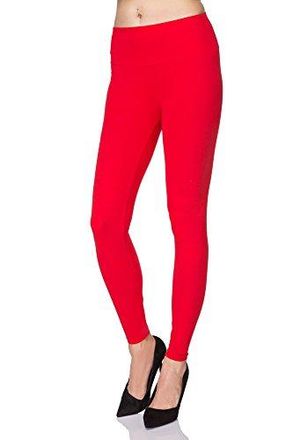 FUTURO FASHION MITAAMI - Legging Taille Haute - Femme - Taille Gainante/Effet Amincissant - Grande Taille - Taille 30 - Rouge