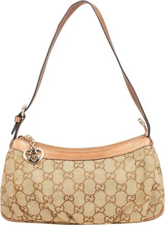 Gucci Crossbody Bags - Gucci GG Monogram Mini Heart Shoulder Bag - Gr. unisize - in Braun - für Damen