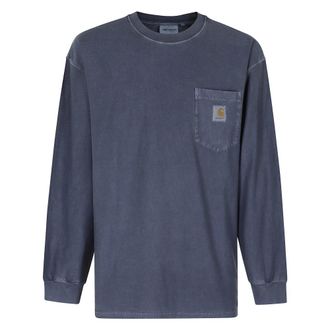 Carhartt Work in Progress Homme, Tops, Bleu, Taille: M T-shirt ample &agrave; manches longues et poche