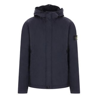 Stone Island Homme, Vestes, Bleu, Taille: L Veste Coupe-Vent en Nylon Bleu