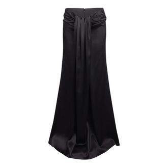 Giuseppe Di Morabito Drapierter Satin-Maxirock mit Schmuckstein-Detail - - Skirts - Damen - Schwarzk - M