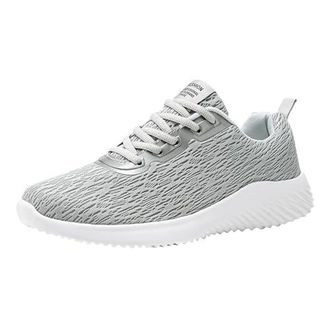 Generic Chaussures de sport d&eacute;contract&eacute;es en maille pour homme - Couleur unie - Respirant - Fond souple, gris, 41 EU