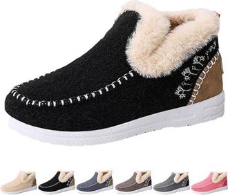 Generic Bottes orthop&eacute;diques en polaire &agrave; enfiler pour homme et femme, chaussures plates avec doublure en peluche, soutien de la vo&ucirc;te plantaire, chaussures c