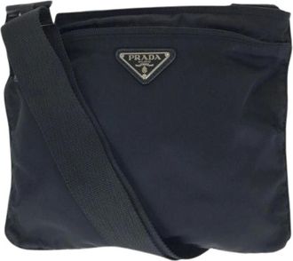 Prada Sac bandouli&egrave;re pr&eacute;-propri&eacute;t&eacute; en nylon Tessuto avec logo triangle - Femme - Pre-owned - Noir - Taille: ONE Size