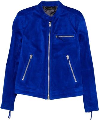 Tom Ford Homme, Vestes, Bleu, Taille: XL Leather Outerwear Tom Ford