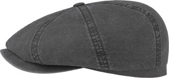 Stetson Hatteras Ballonm&uuml;tze aus Bio-Baumwolle Herren Flat Cap mit UV-Schutz 40 Schieberm&uuml;tze Fr&uuml;hjahr Sommer schwarz XXL (62-63 cm)