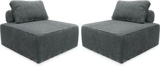 Sweeek Sweeek - 2er-Set Sofa-Modul-Sessel mit Cordbezug, Cord, Grau