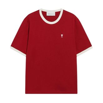 Ami Quota Zweifarbiges T-Shirt - - Tops - Herren - Rot - M