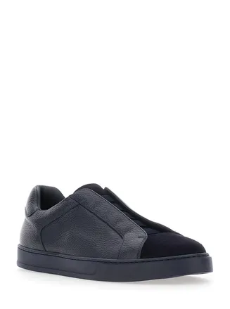 Doucal's Mens Sneakers Spencer Blue Calfskin Trainers