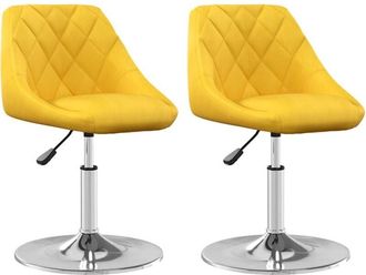 vidaXL Esszimmerst&uuml;hle 2 Stk. Drehbar Senfgelb Samt vidaXL