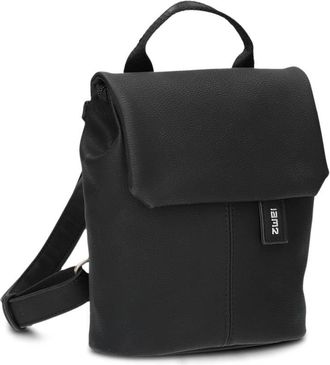 zwei Kleiner Damenrucksack Mademoiselle.M MR45 Mini-Rucksack 2 Liter klassisch-eleganter Daypack mit Magnet-Verschlussklappe, Rei&szlig;verschlussfach am R&uuml;cken 