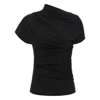 Entire studios Side Drape Top - - Tops - Damen - Schwarzk - L