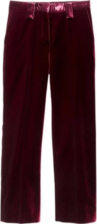Versace Pantalon en velours de viscose - Femme - Pantalons - Rouge - Taille: 38 FR