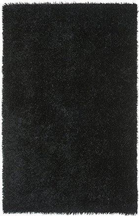 Safavieh Zottelig Teppich für Wohnzimmer, Esszimmer, Schlafzimmer - New Orleans Shag Collection, Hoher Flor, Schwarz und Schwarz, 91 X 152 cm
