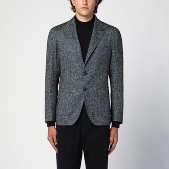 Tagliatore Green herringbone single-breasted jacket