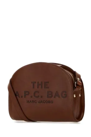A.P.C. Womens Brown Leather A.p.c. X Marc Jacobs Demi Lune Crossbody Bag Hazelnut Borse A Tracolla