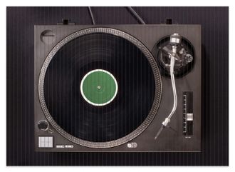 Wallario Duschmatte Antirutschmatte Badmatte Fußmatte Plattenspieler von Oben, Größe ca. 70 x 50 cm