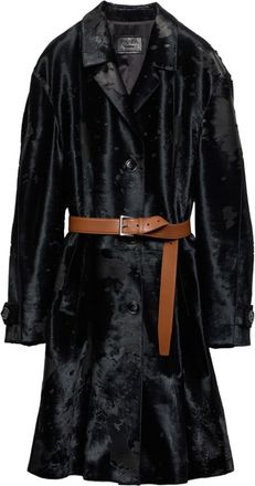 Prada Mantel aus Leder - Schwarz